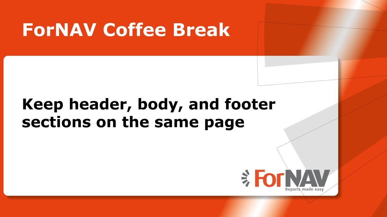 Keep header, body, and footer sections on the same page - YouTube