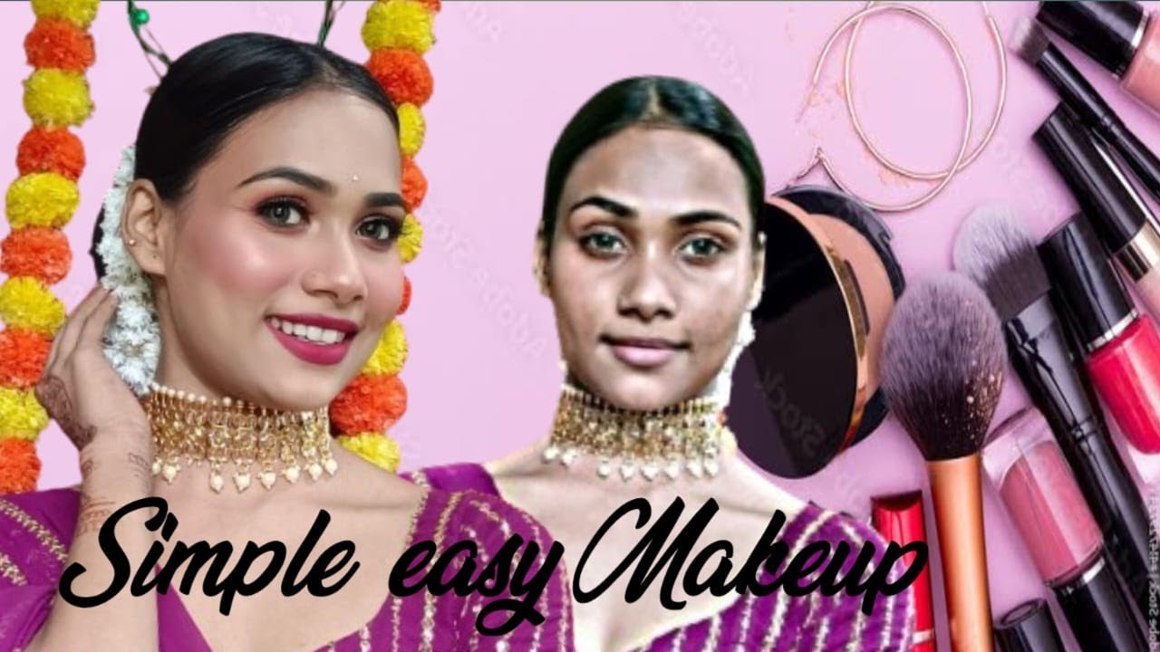 Simple & easy Makeup || Saraswati Puja Makeup Tutorial || Makeup tutorial - YouTube