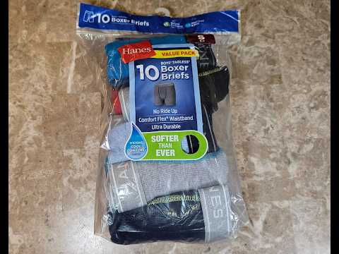 Hanes Boys' Underwear, Boxer Briefs for Boys and Toddlers, Soft Cotton 10 Pack Unboxing and Review