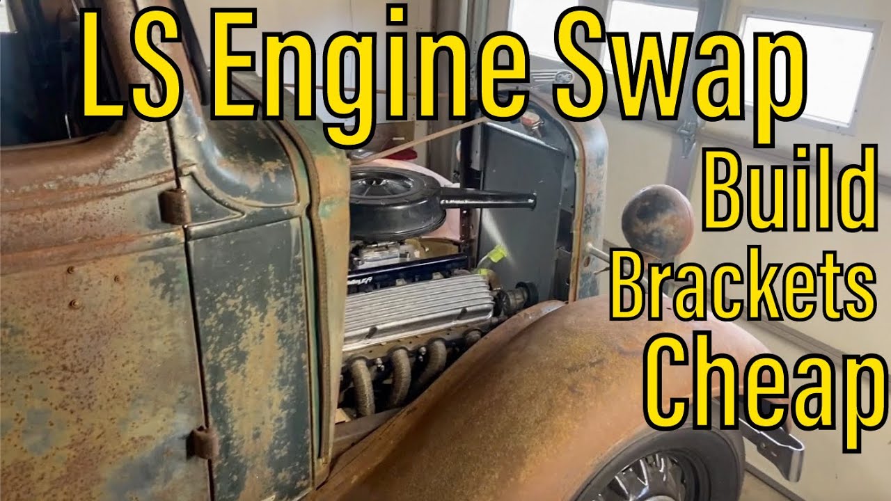 LS Engine Swap Build Cheap Brackets - YouTube