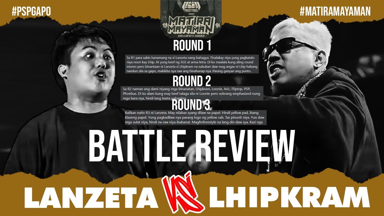 LANZETA VS LHIPKRAM (BATTLE REVIEW) 2024 #PSP #MATIRAMAYAMAN - YouTube