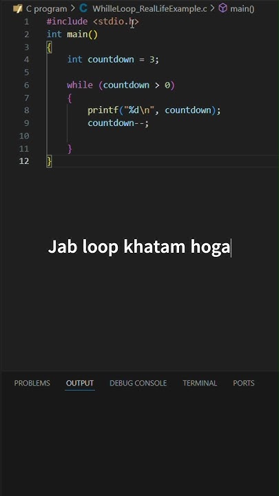 How to print a message using While Loop countdown program in C #beginners #trendingshorts # ...