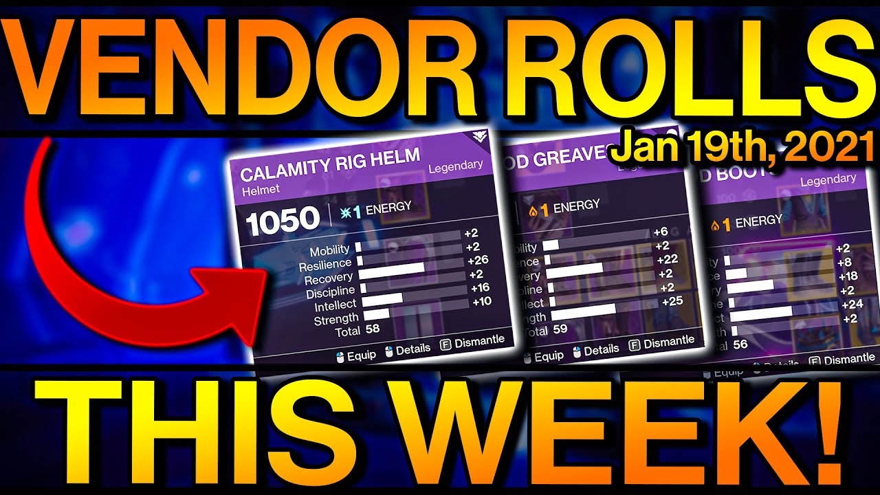 Destiny 2: HIGH STAT Vendor Armor | NEW Vendor Rolls This Week! [Jan ...