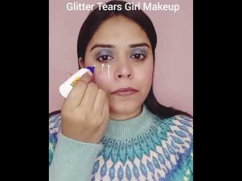 Glitter Tears Girl Makeup | Crying Makeup #shorts #glittertears - YouTube