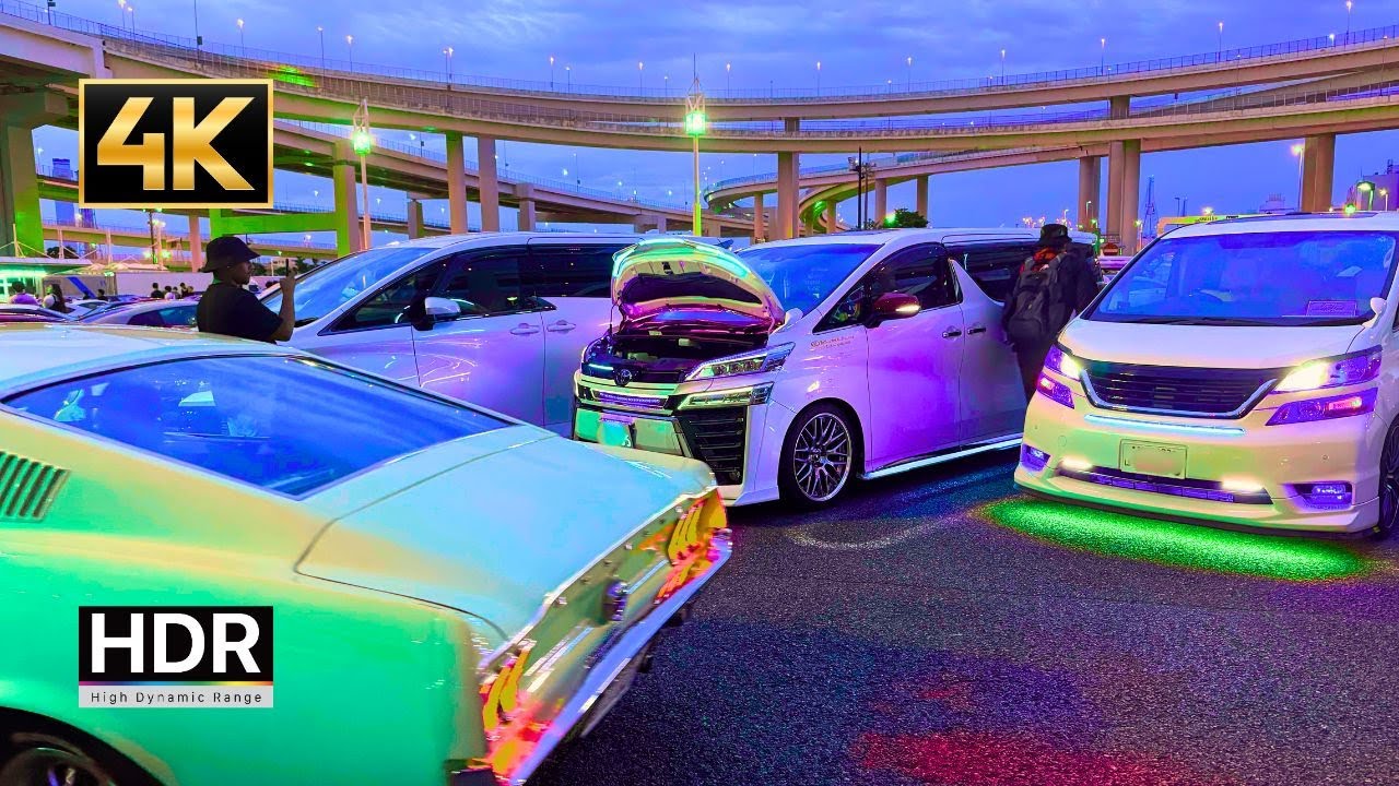 4K Japan Walk | Daikoku PA Car Meet Custom car JAPAN| 4K HDR横浜【大黒PA ...