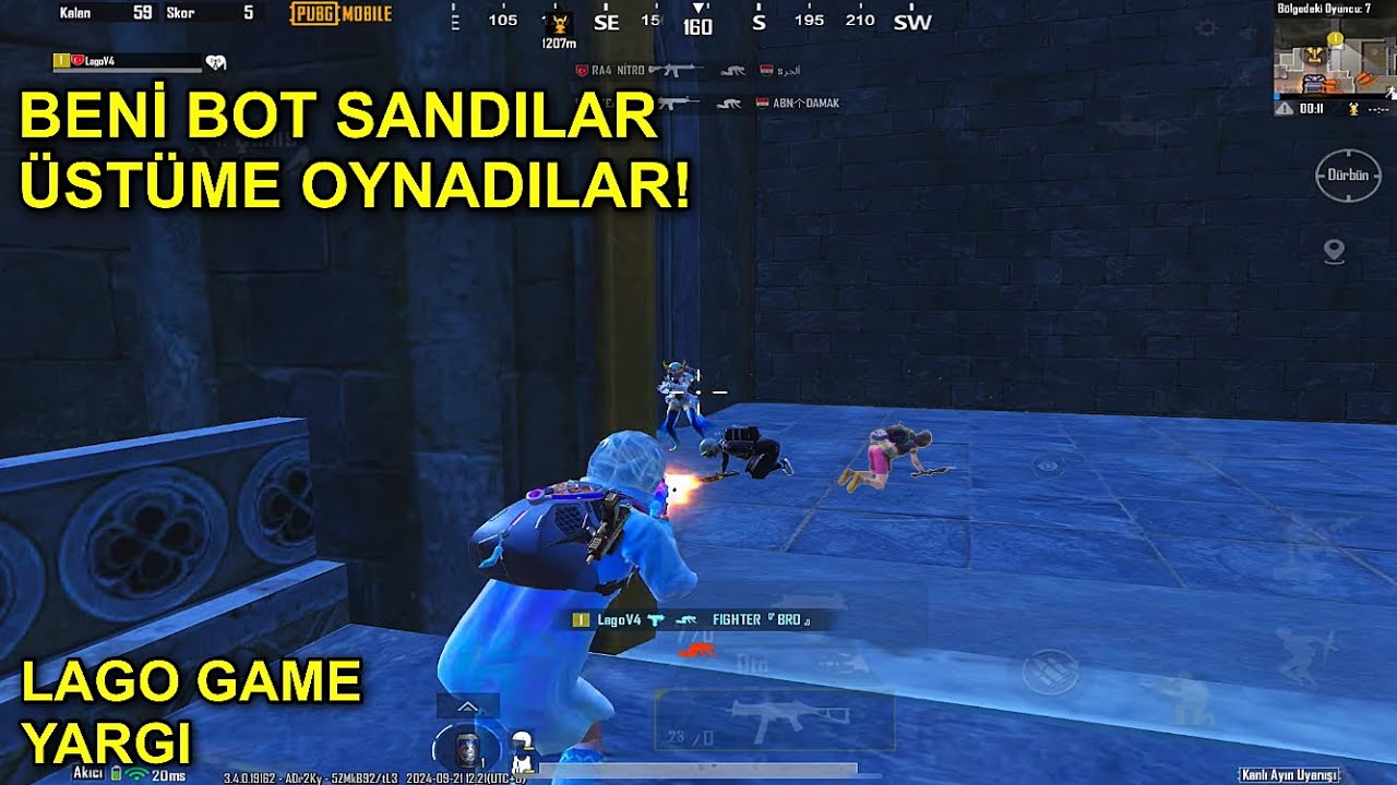 BENİ BOT SANDILAR ÜSTÜME OYNADILAR 1V3 SOLO VS SQUAT | PUBG MOBİLE ...