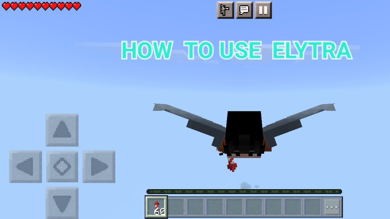 how to use elytra in mine craft pocket edition #minecraft pe - YouTube