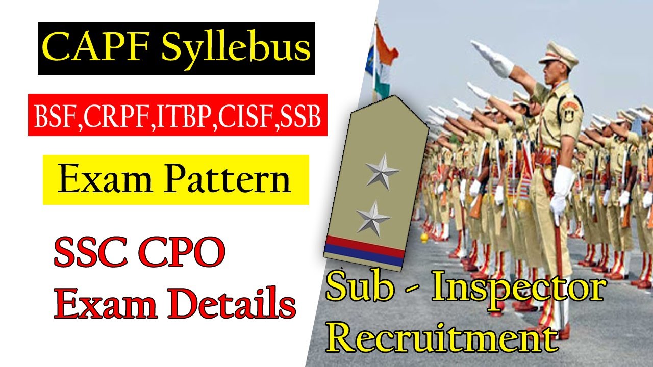 SSC CPO SI Syllabus 2020 | CAPF SI BSF SI Recruitment 2020 | Exam ...