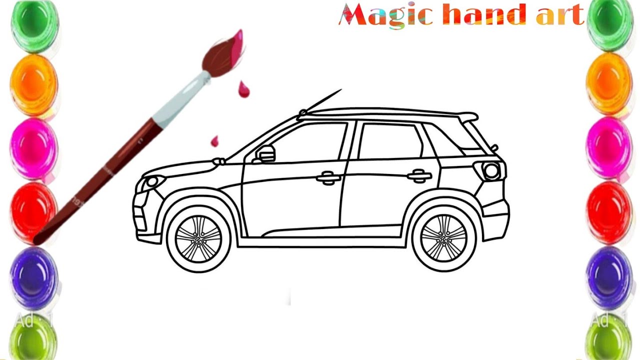 How to Draw a maruti suzuki Vita brezza, Coloring brezza for Kids ...