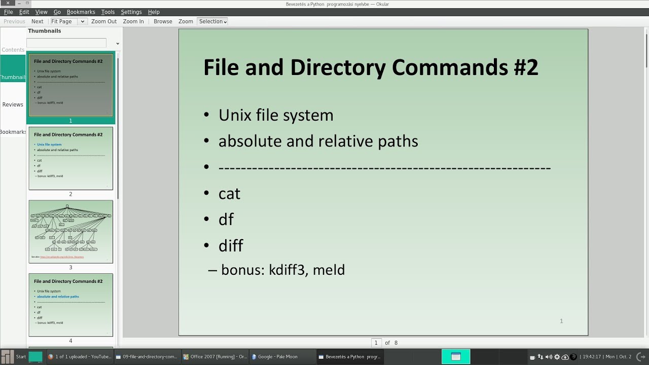 09 - File and Directory Commands, Part2: cat, df, diff, kdiff3, meld ...