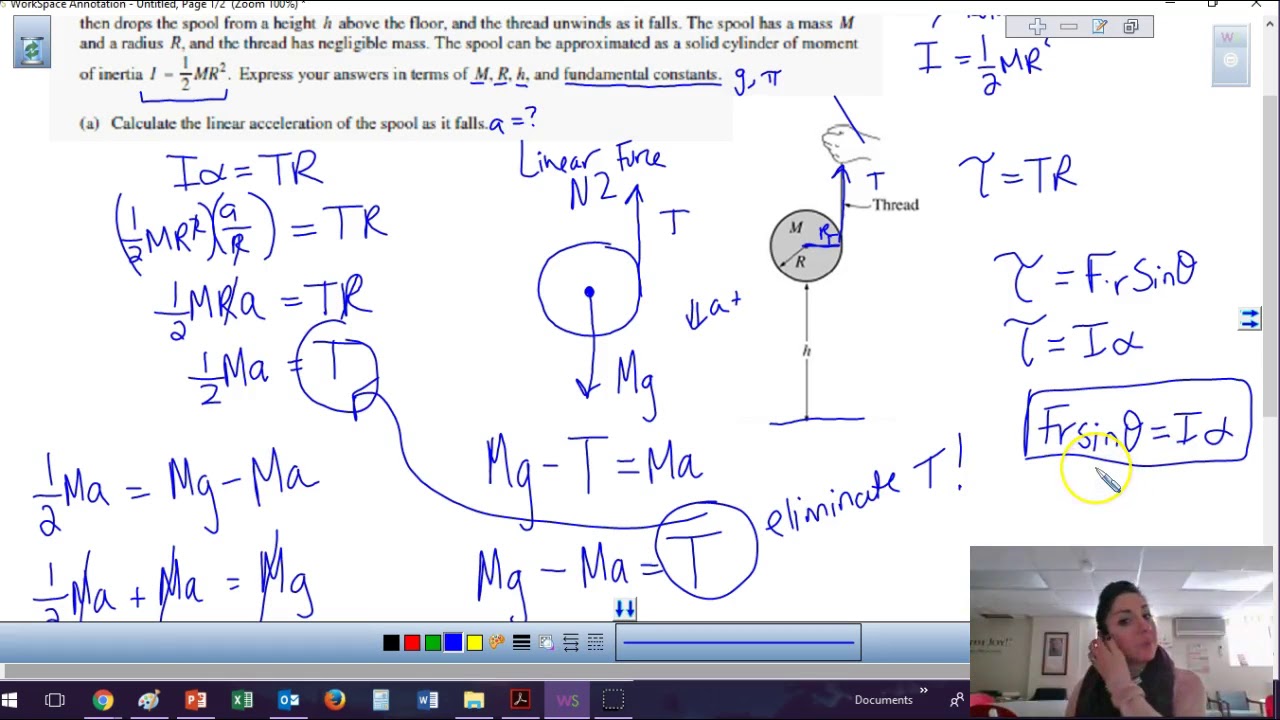 Rotational Dynamics - Spool Problem - YouTube