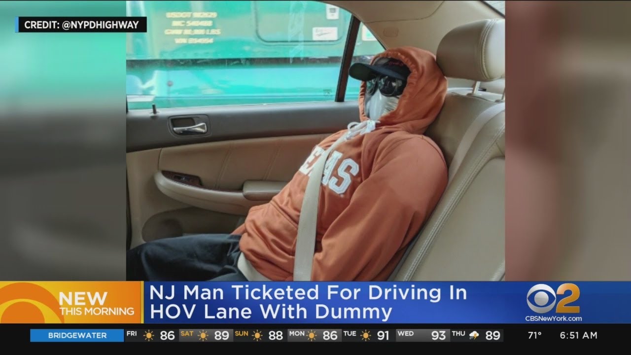 Police Bust Driver With Dummy In HOV Lane - YouTube