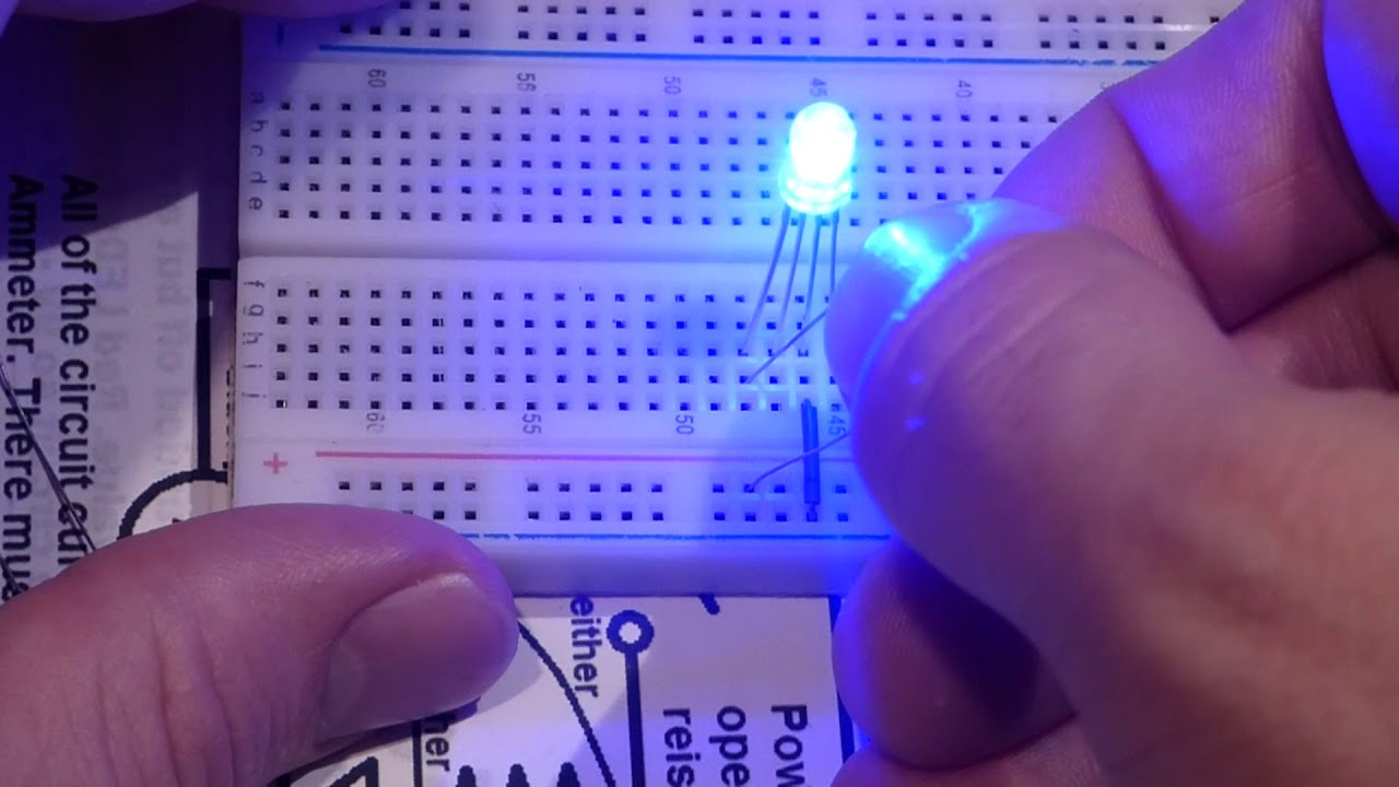 Clear common cathode RGB red green blue LED component testing by ...