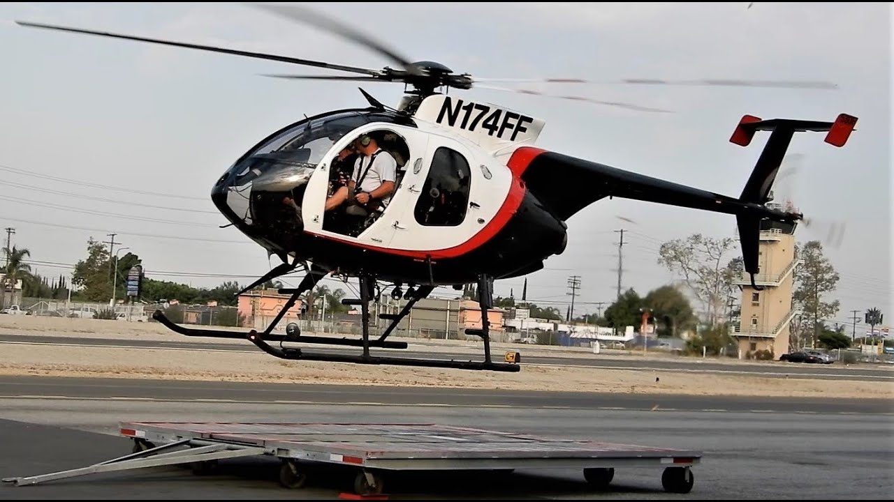 MD530F Start-Up & Takeoff From Helipad N174FF Helicopter (Hughes 500 ...