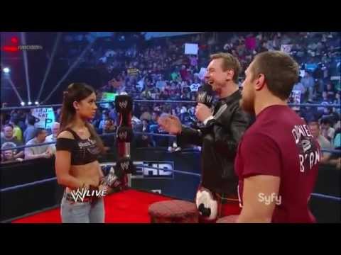 WWE SuperSmackdown 10/4/12 Aj Lee And Daniel Bryan On Pipers Pit
