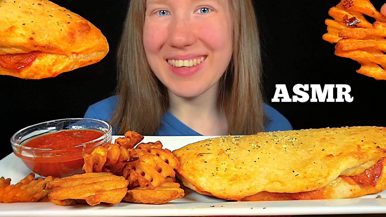 ASMR PEPPERONI CALZONE MUKBANG (No Talking) EATING SOUNDS - YouTube