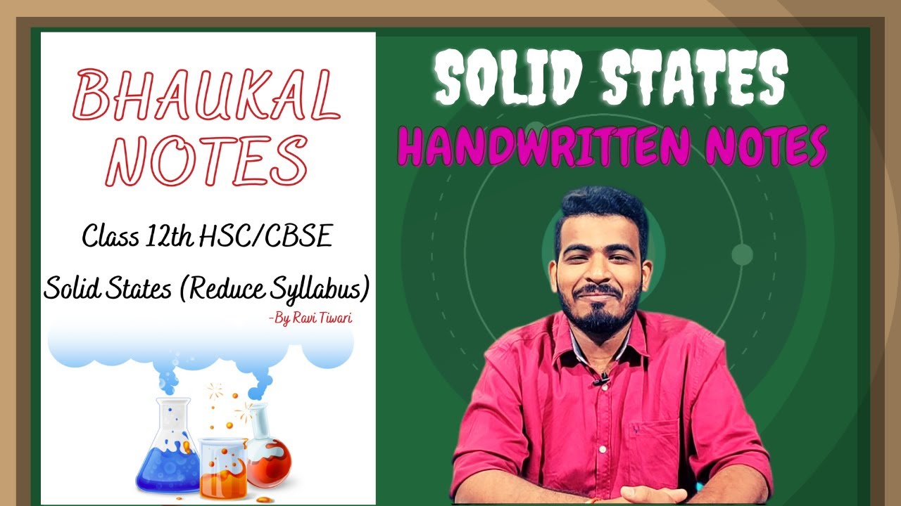 Hand Written Best Notes : Solid States | 12th HSC, CBSE - YouTube