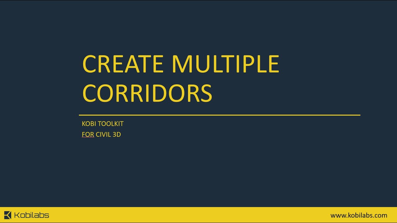 Civil 3D Multiple Corridors - Kobi Toolkit - YouTube