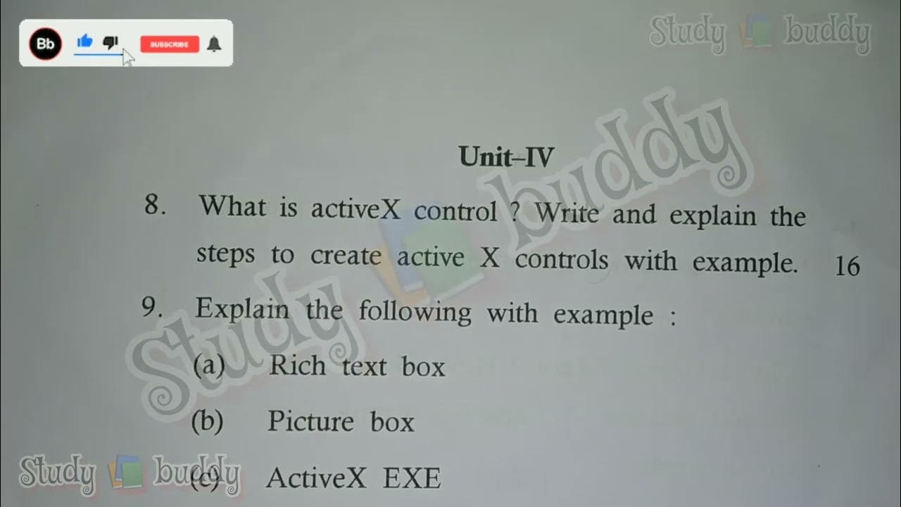 [2022]M.Sc. 3rd semester Computer science Visual Programming question paper #exam #mdu #youtuber ...