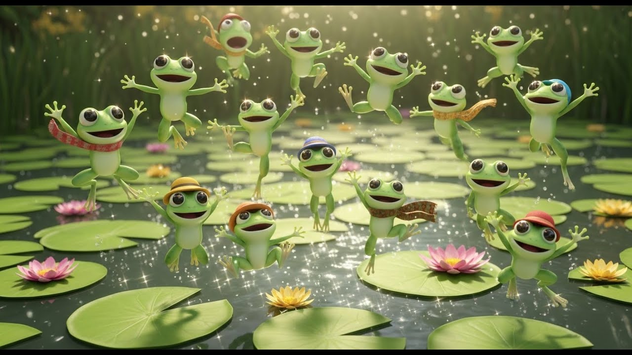 Ten Little Frogs Jumping High | Nursery Rhyme Song for Kids - YouTube