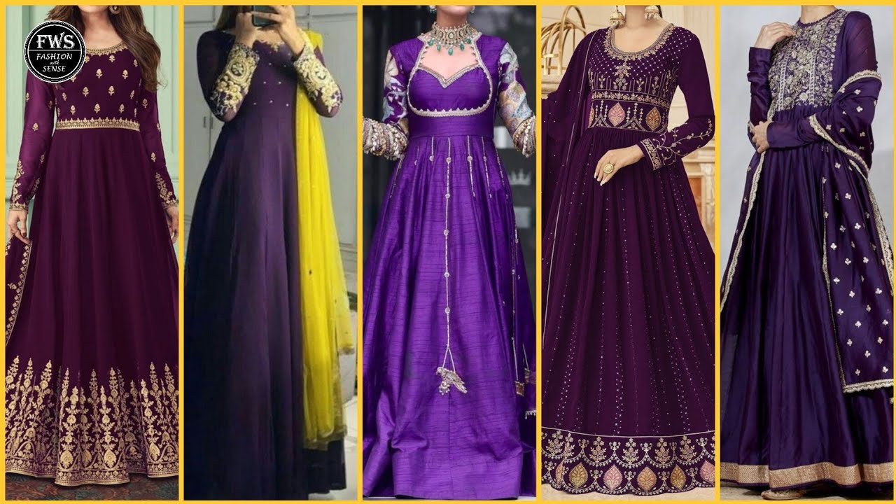 Most Stylish Maxi Designs In Purple/Magenta Colour| Magenta Fancy Dress ...