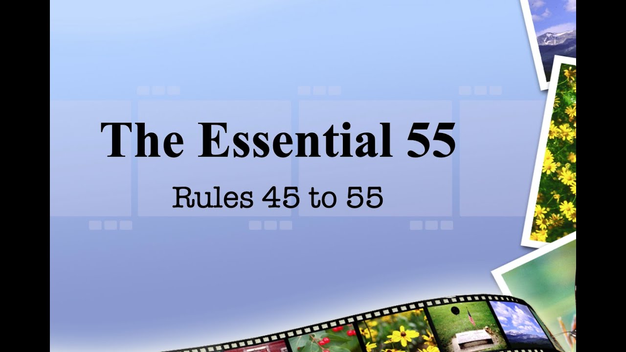 55 Essentials Video - YouTube