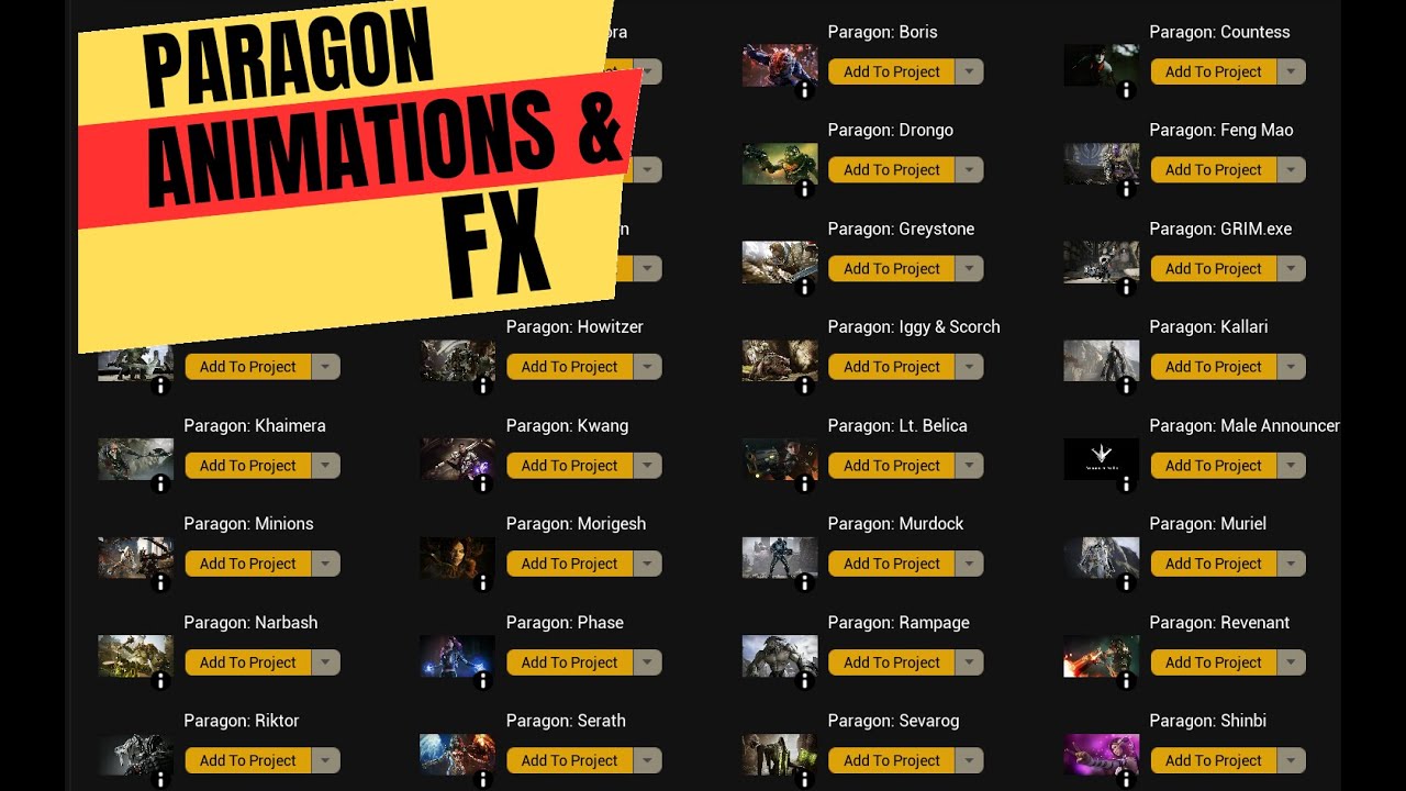 UE5: Every Paragon Character Animations and FX overview - YouTube