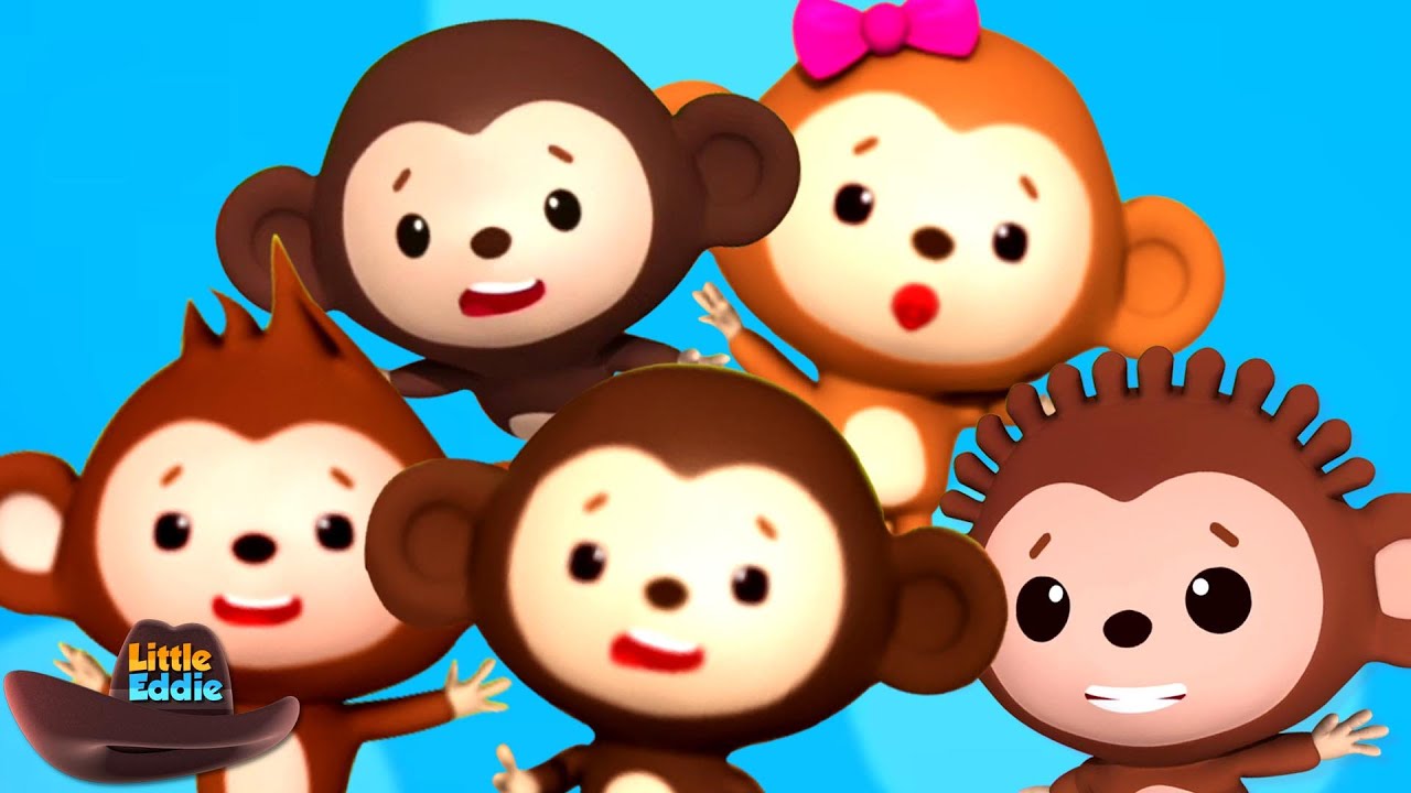 Five Little Monkeys Nursery Rhymes For Babies - YouTube