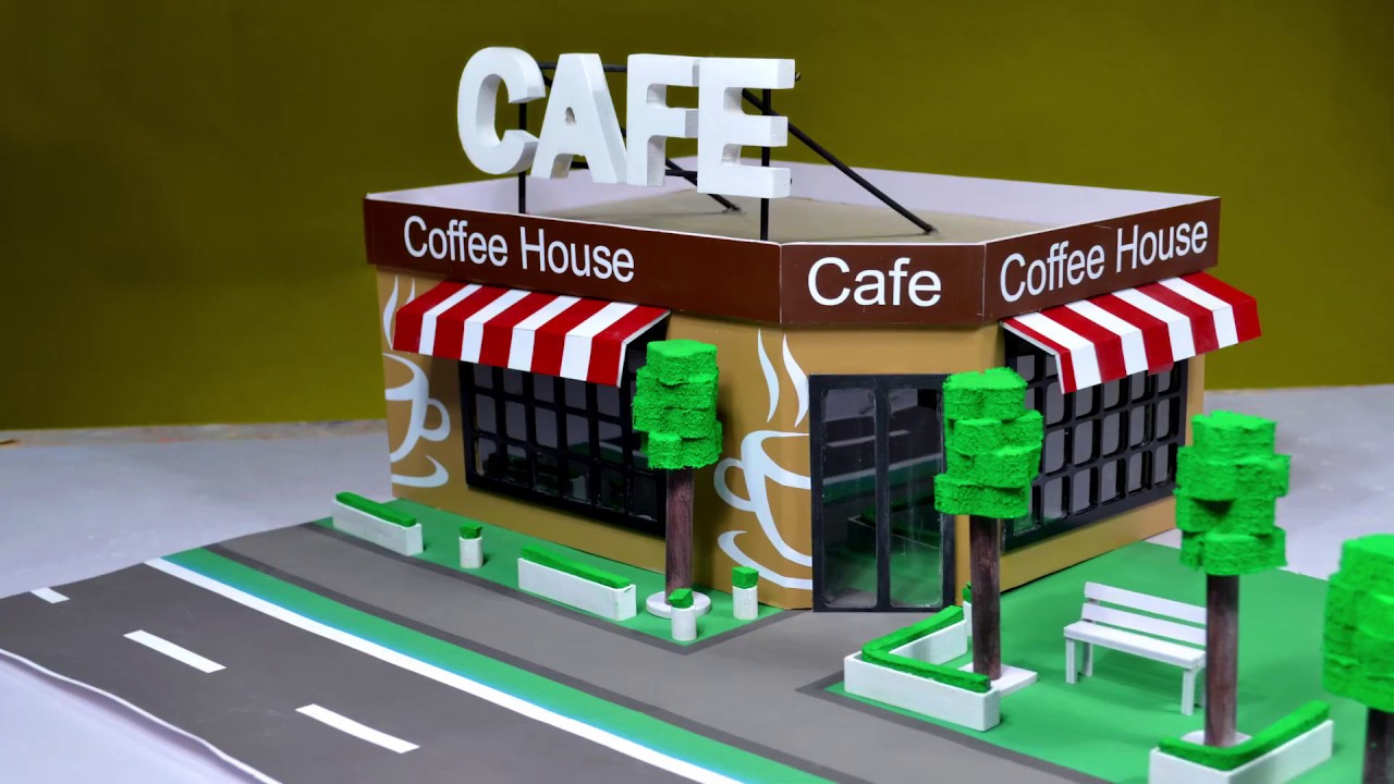 [DIY mini cafe] Строим красивое мини кафе с вывеской - YouTube