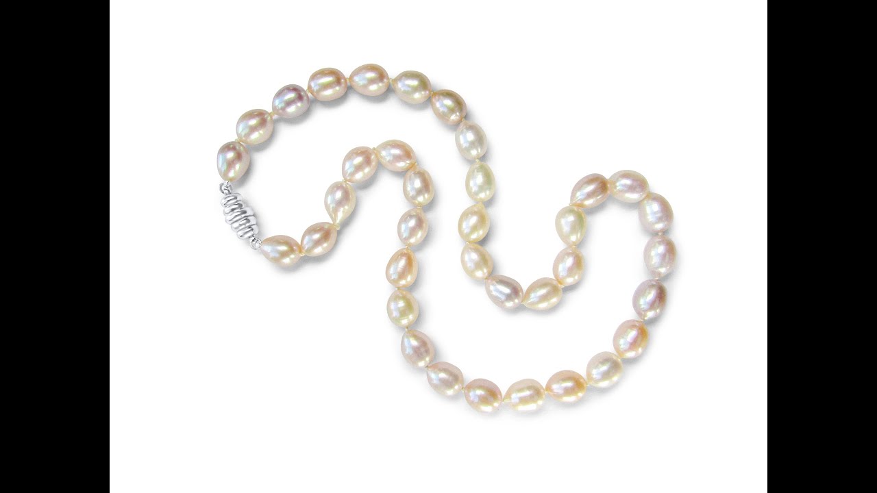 Strand of Oval Chinese Freshwater Pearls HD 1080p - YouTube