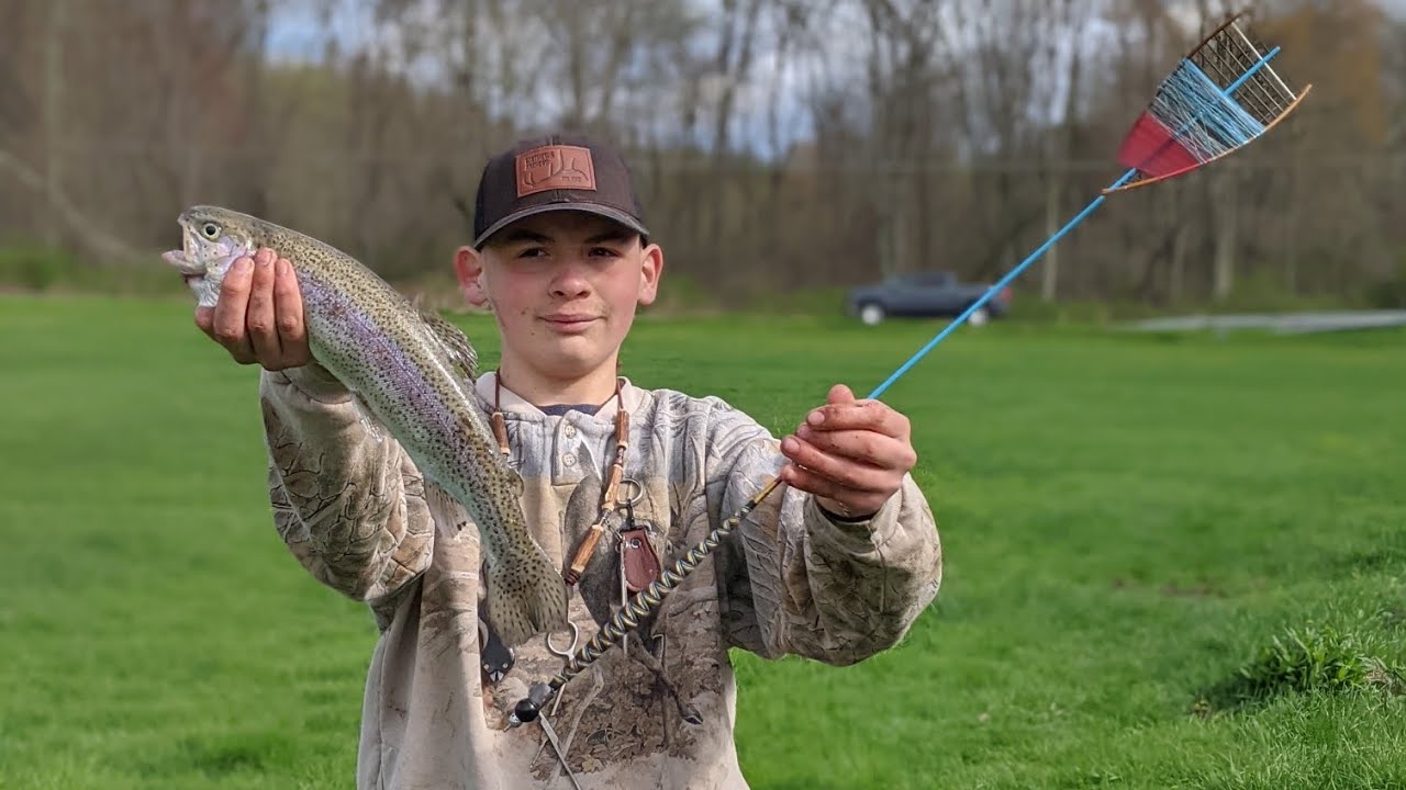 Pennsylvania Trout on a Korean Fishing Rod aka Gyeonji - YouTube