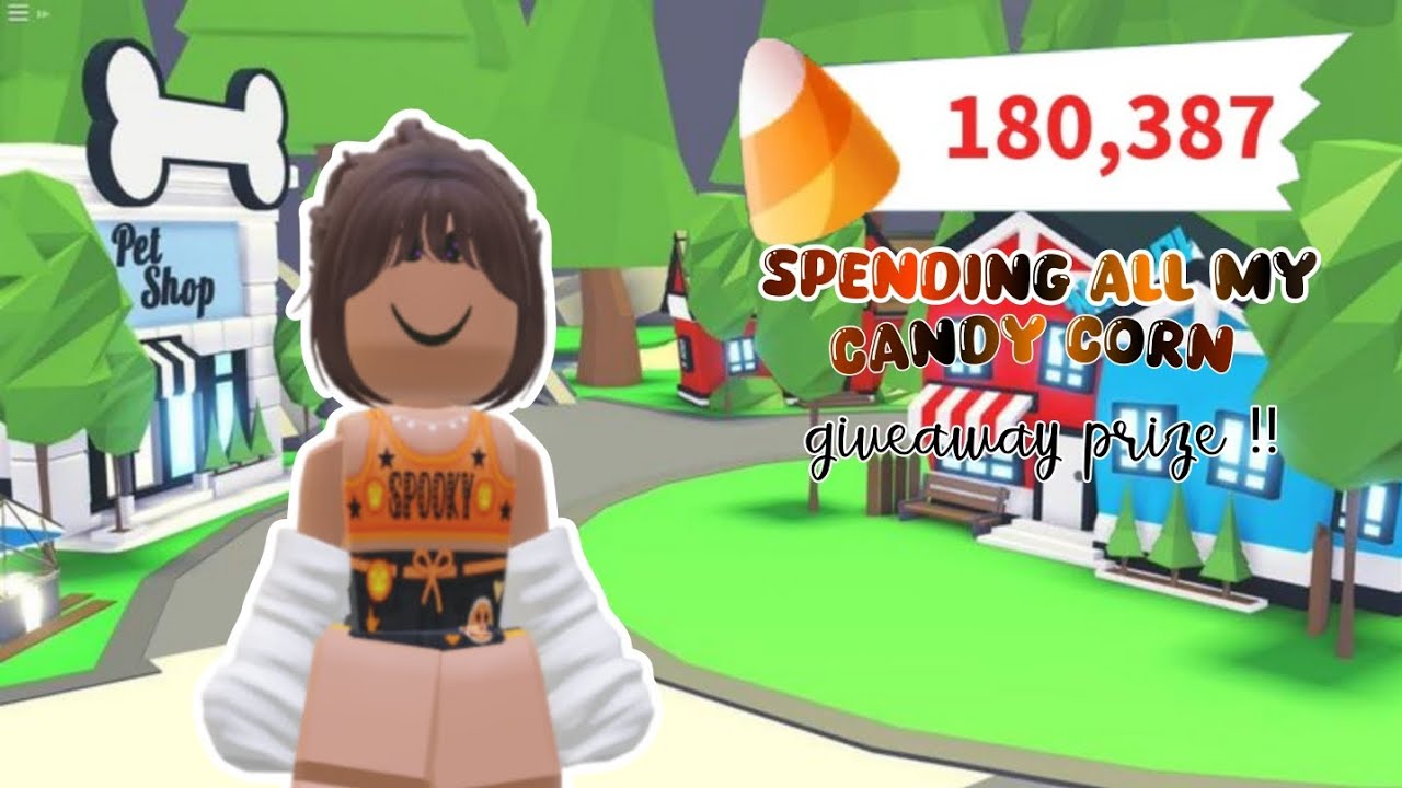 spending 210k candy corn in adopt me Halloween update !! giveaway prize ...
