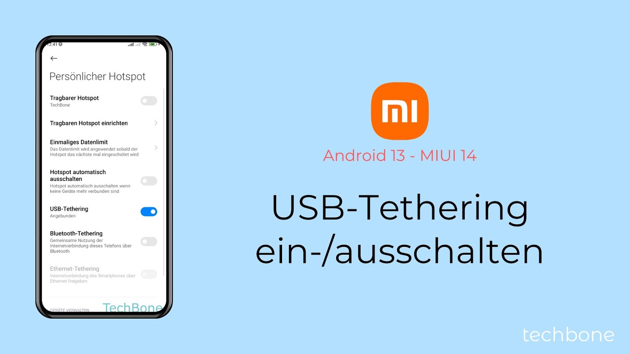 USB-Tethering einschalten oder ausschalten - Xiaomi [Android 13 - MIUI ...