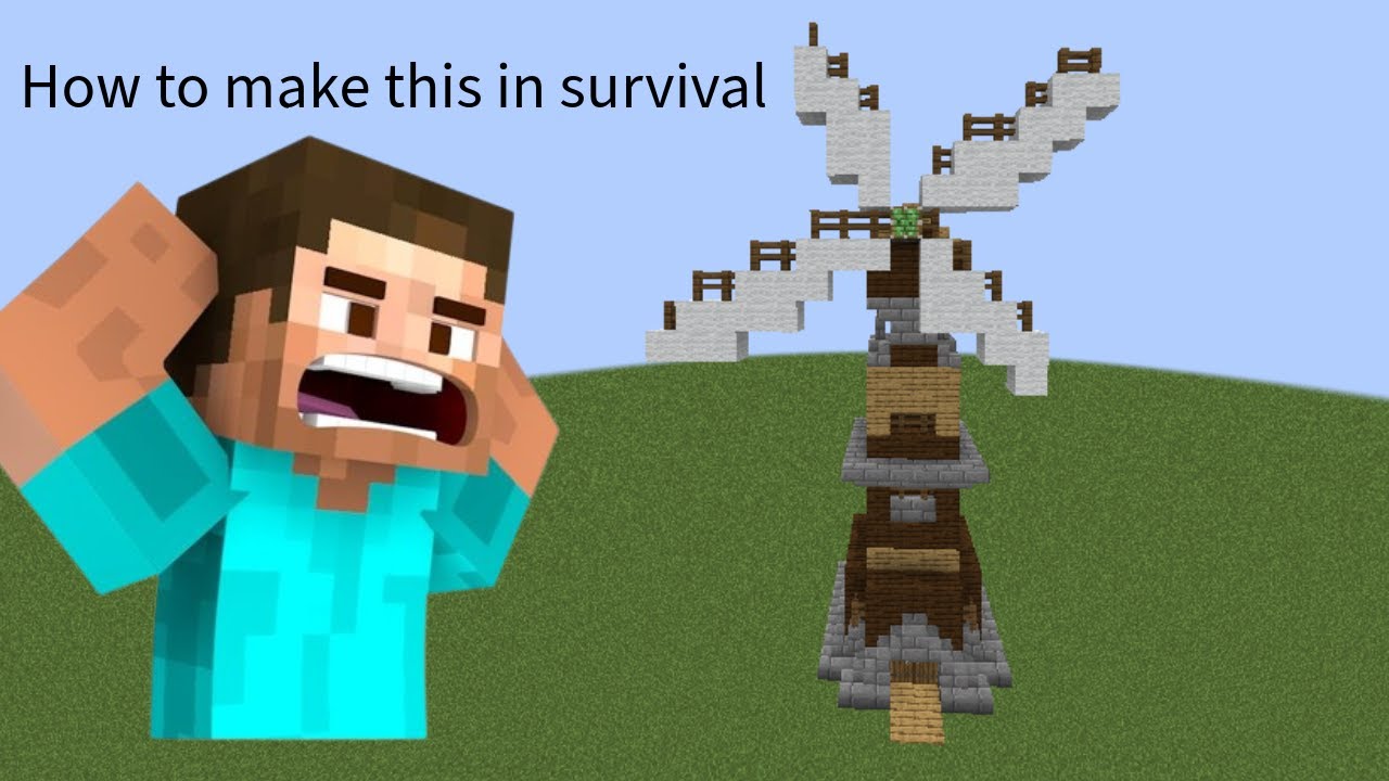 how to make windmill in minecraft survival! - YouTube