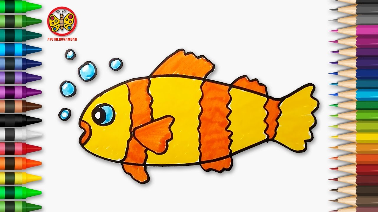 Cara Menggambar IKAN BADUT untuk Anak TK/PAUD dan SD - YouTube