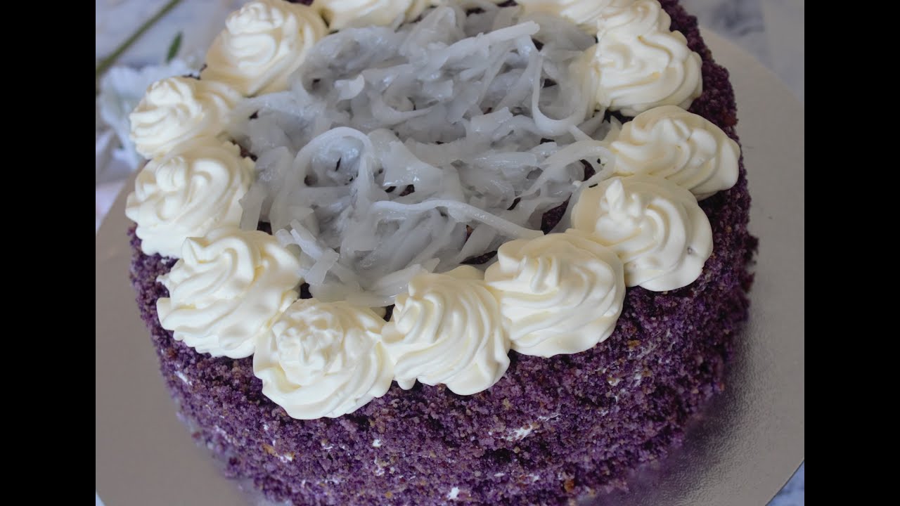 UBE MACAPUNO CAKE ala RED RIBBON #Softandmoistubecake #Purpleyamcake # ...