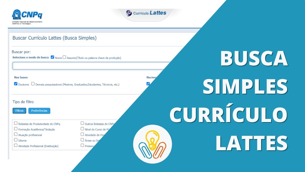 COMO FAZER BUSCA NO CURRÍCULO LATTES - YouTube
