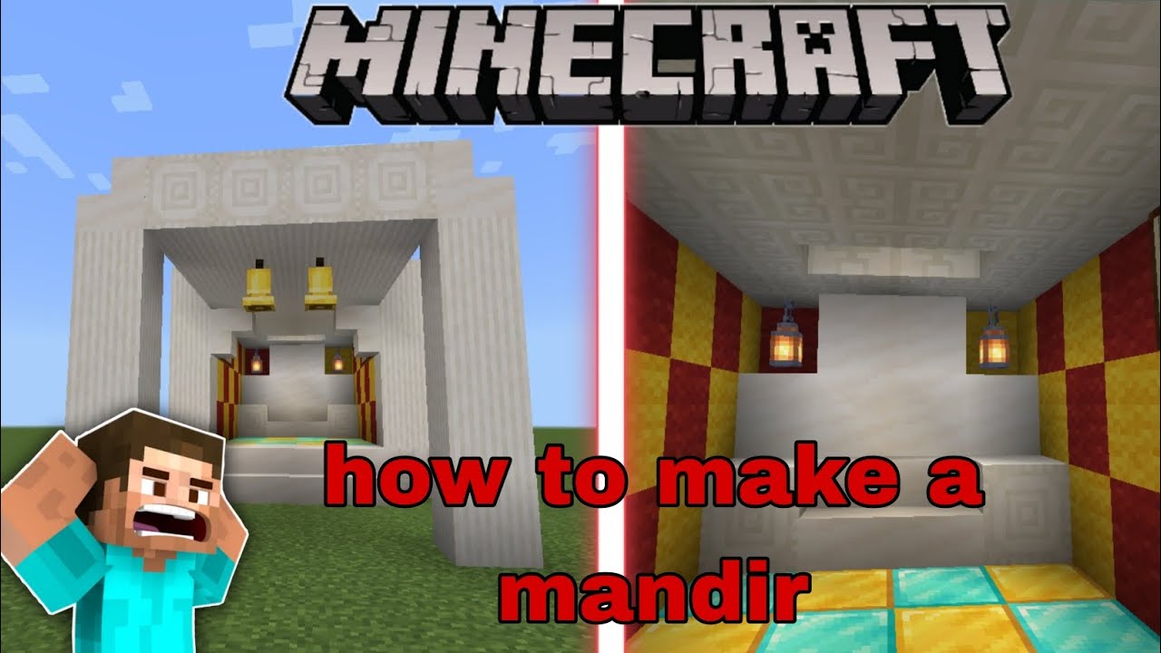 how to make minecraft mandir - YouTube
