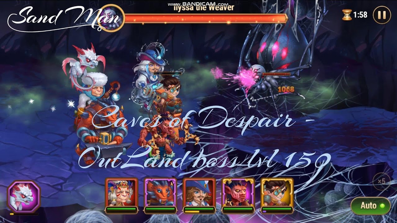 | Caves of Despair - OutLand boss lvl 150 | #herowars - YouTube