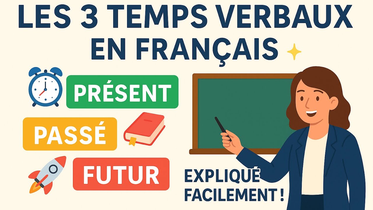 Les trois temps verbaux📚 Les 3 temps essentiels (présent, passé, futur ...