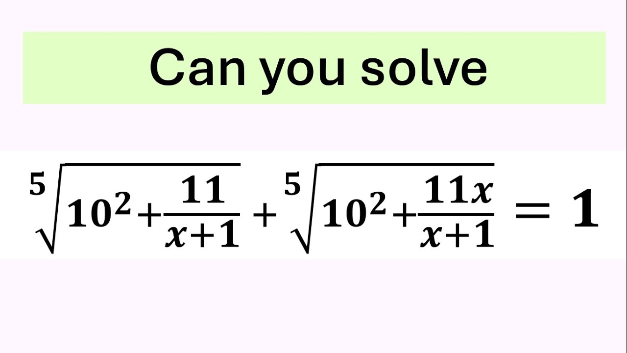 Can You Solve This Irrational Equation? | Easier than You Think - YouTube