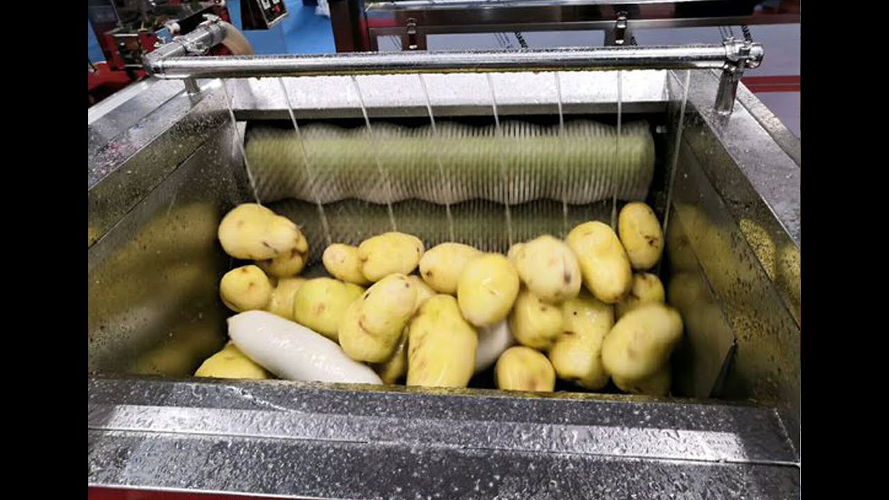 potato peeling and washing machine - YouTube
