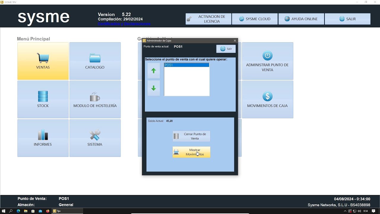 Administrar el punto de venta en Sysme TPV - YouTube