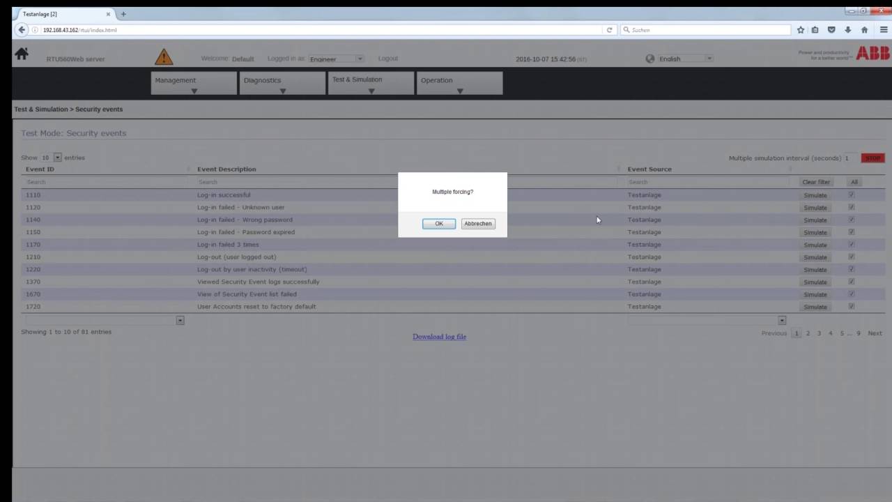 RTU500 series security event simulation - YouTube