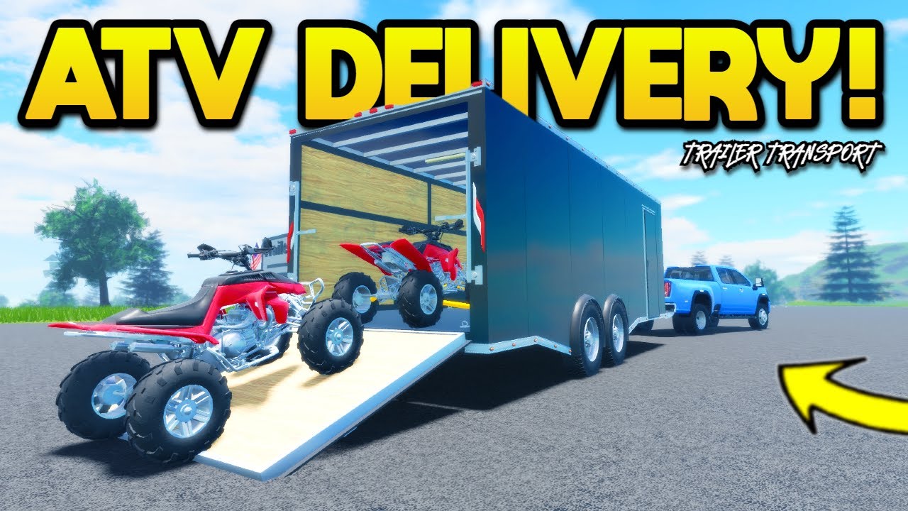 Picking up ATV'S with my TRAILER in Roblox American Plains Mudding ...