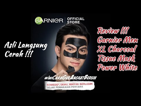 Asli Langsung Cerah !!! Review Garnier Men XL Charcoal Tissue Mask Power White | Masker Wajah Pria