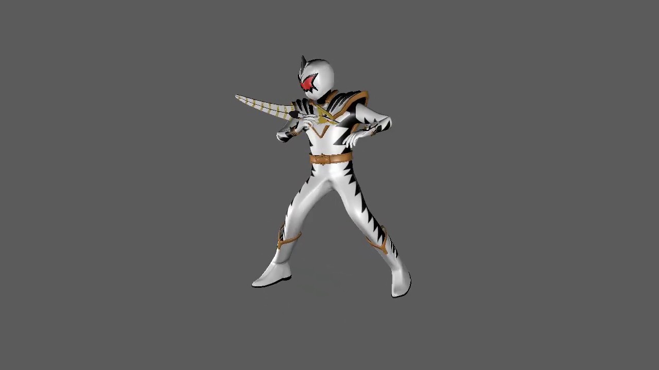 White Power Ranger Pose with Drago Sword - YouTube