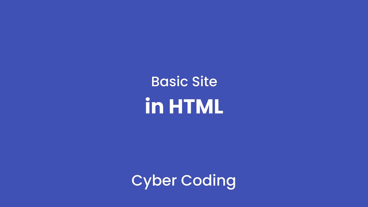 How to Create a Basic HTML site - YouTube