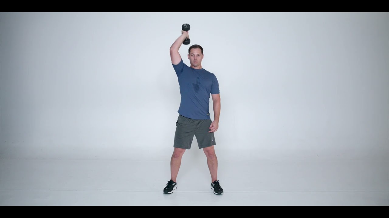 DB Standing Overhead Tricep Extension - YouTube