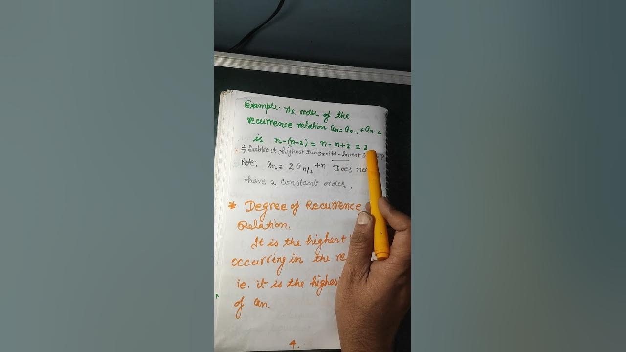 Recurrence Relation : Introduction, Part-1. - YouTube